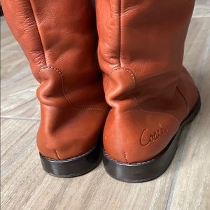 Coach | Shoes | Coach Terracotta Red Leather Over The Knee Boots | Poshmark